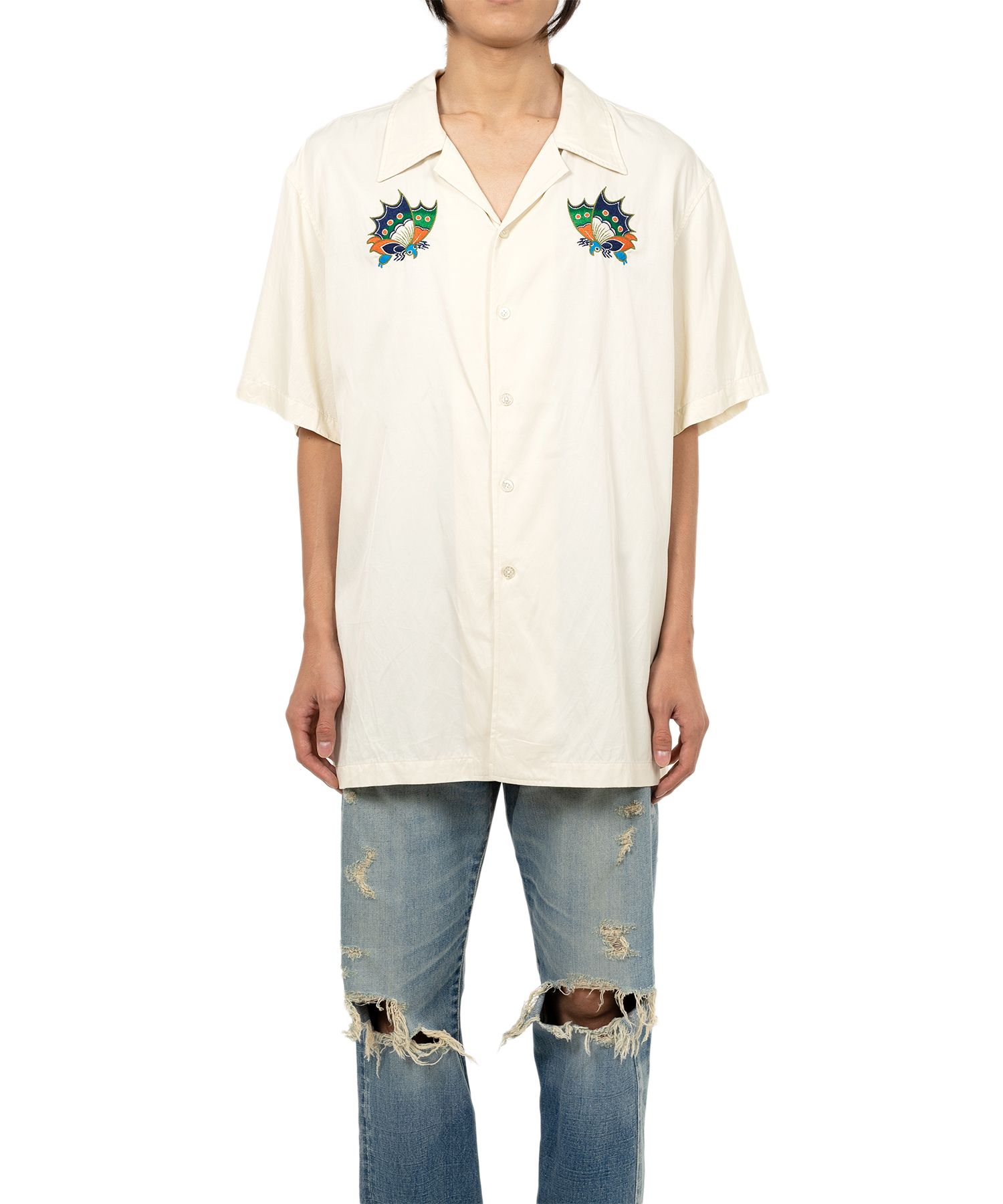 Maison MIHARA YASUHIRO ONLINE STORE（メゾンミハラヤスヒロオンラインストア）商品詳細ページ / “AGEHA” Embroidery S/S Shirt